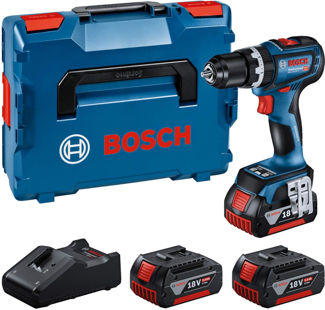 Bosch akumulatorska vibraciona bušilica/odvijač GSB 18V-90 C + 3x PC 18V 4.0 Ah + GAL 18V-40 + L ...